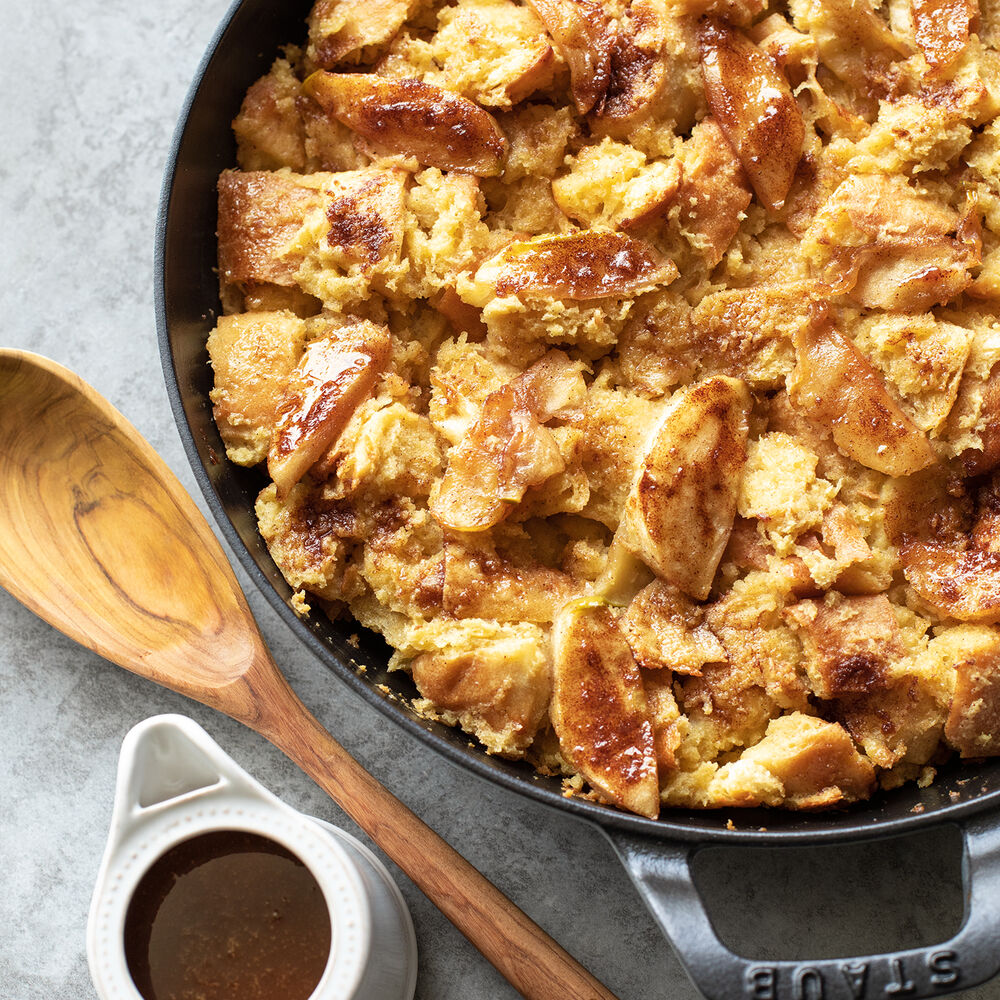 Apple Bread Pudding with Salted Caramel Sauce Recipe | Sur La Table