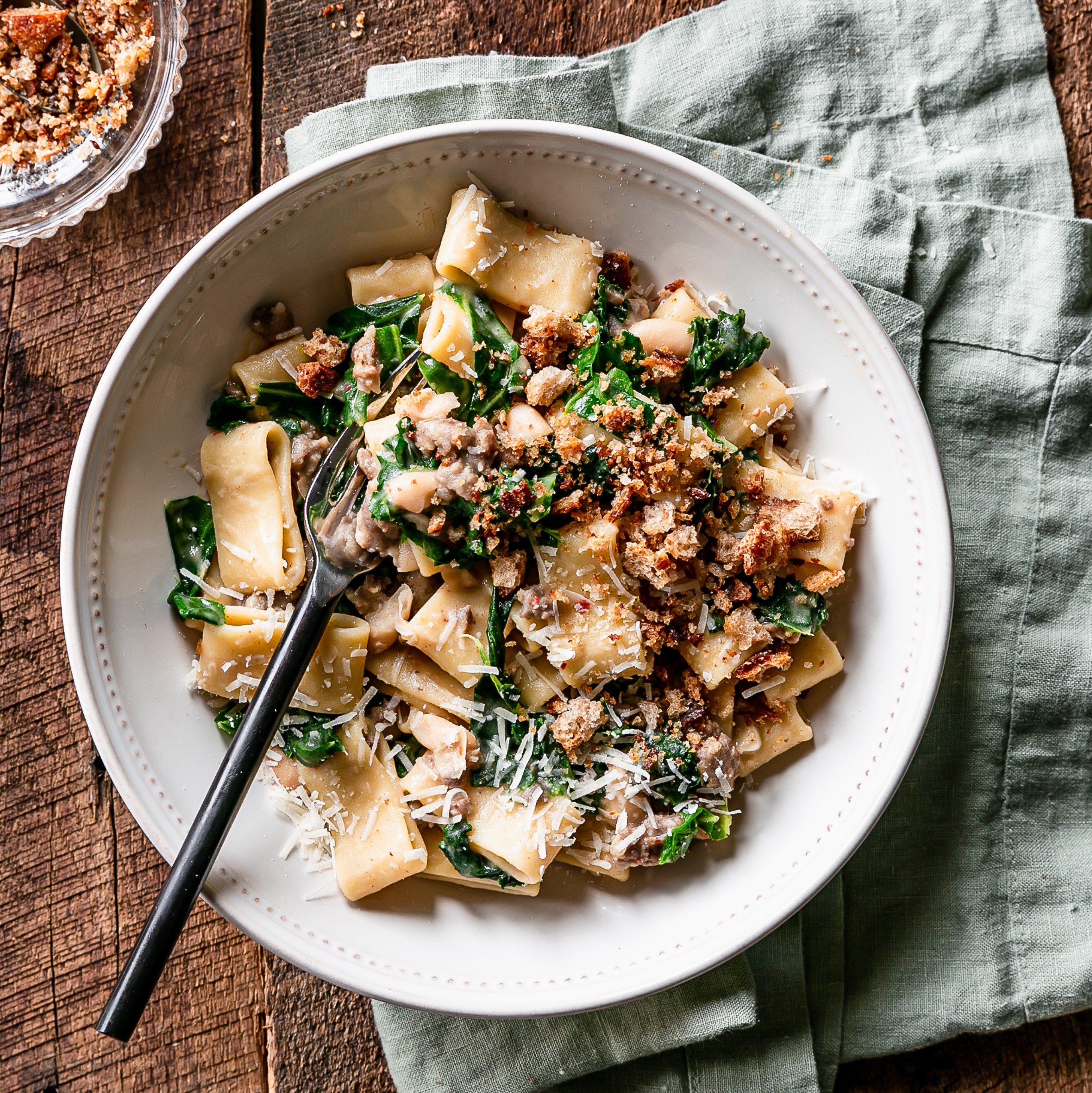 Winter Market Pasta with Sausage and Beans Recipe | Sur La Table