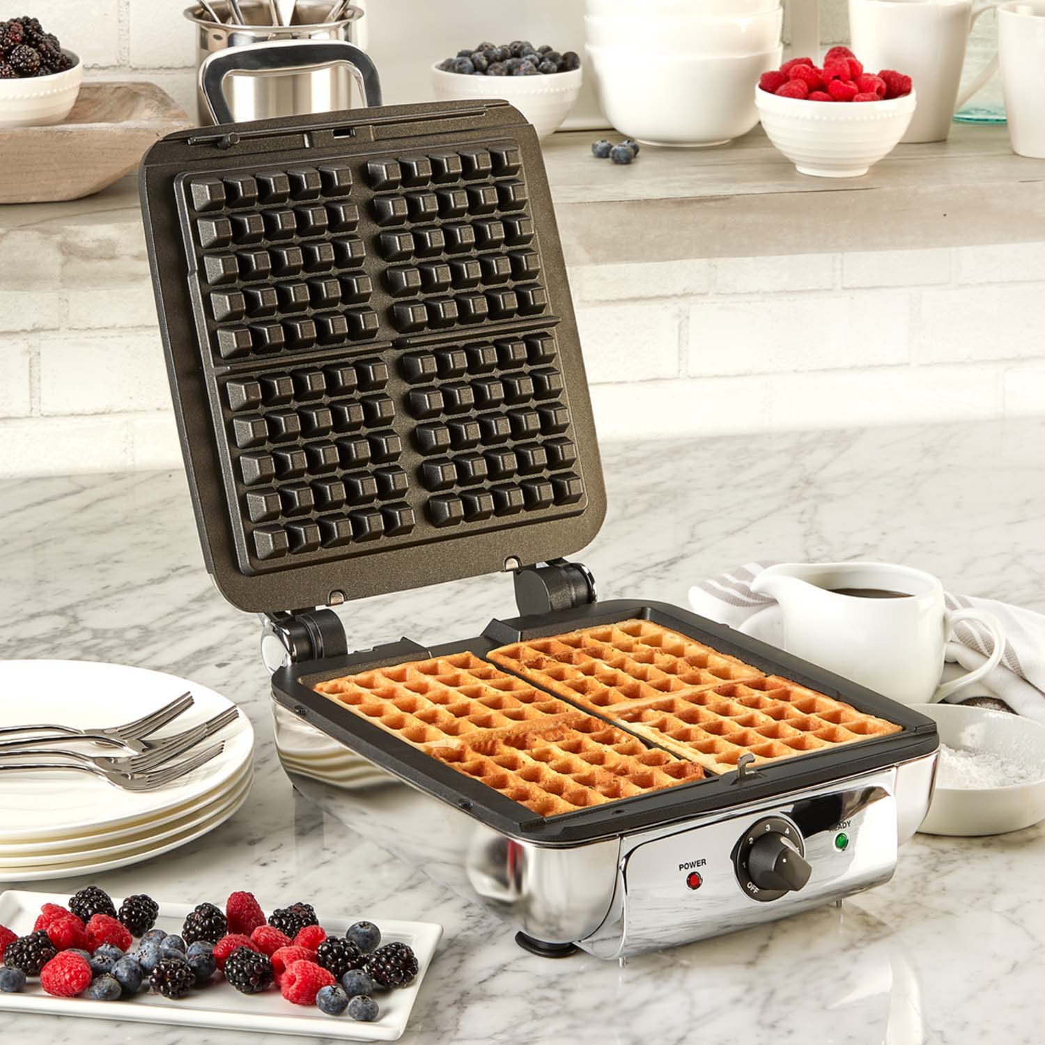 All Clad 4 Square Belgian Waffle Maker With Removable Plates Sur La Table